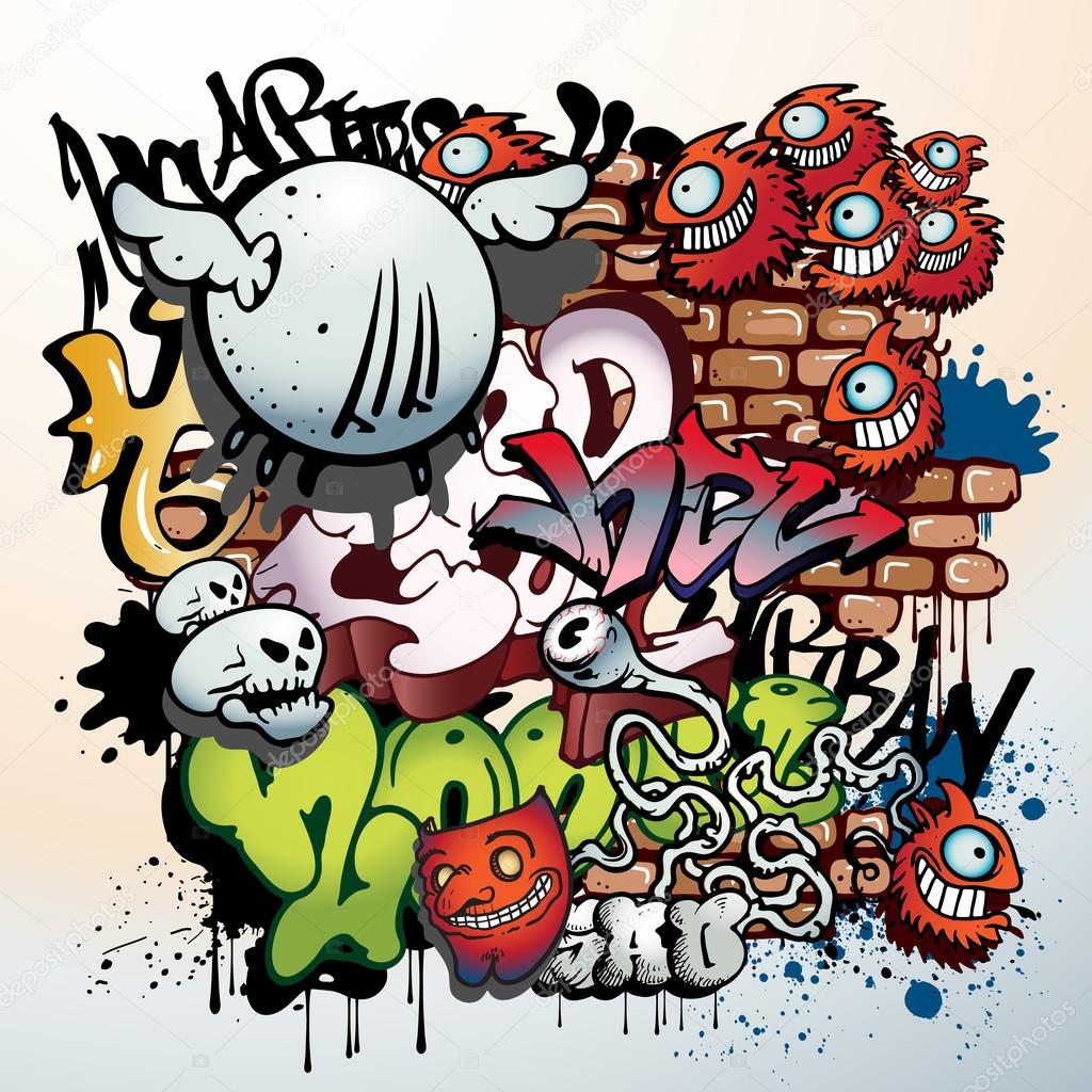 Graffiti elements — Stock Vector © pathique #16469469