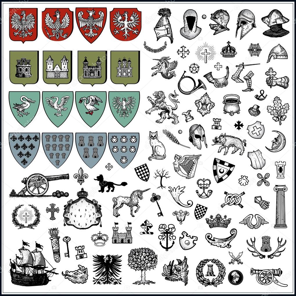Heraldic elements — Stock Vector © pathique #16471483