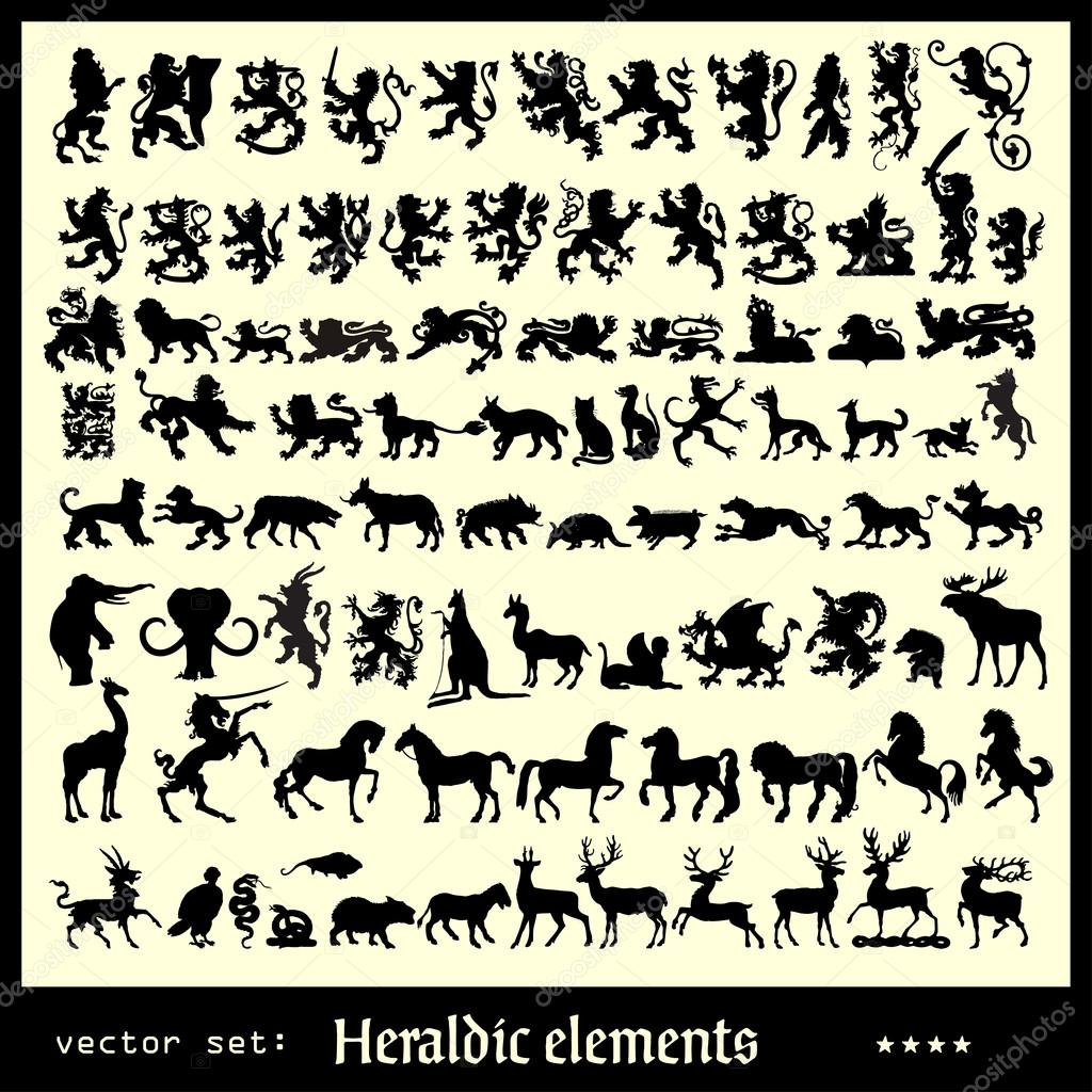 Heraldic beasts — Stock Vector © pathique #16472209