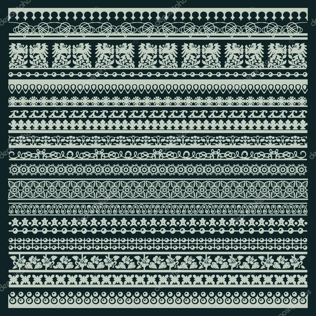 Vector set of lace trims Stock Vector Image by ©pathique #25900007