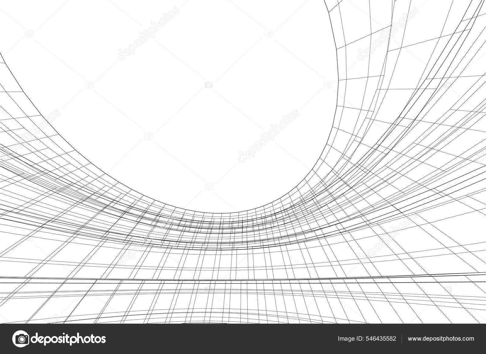 Architectural Wallpaper Design Digital Concept Background Stock Vector ...