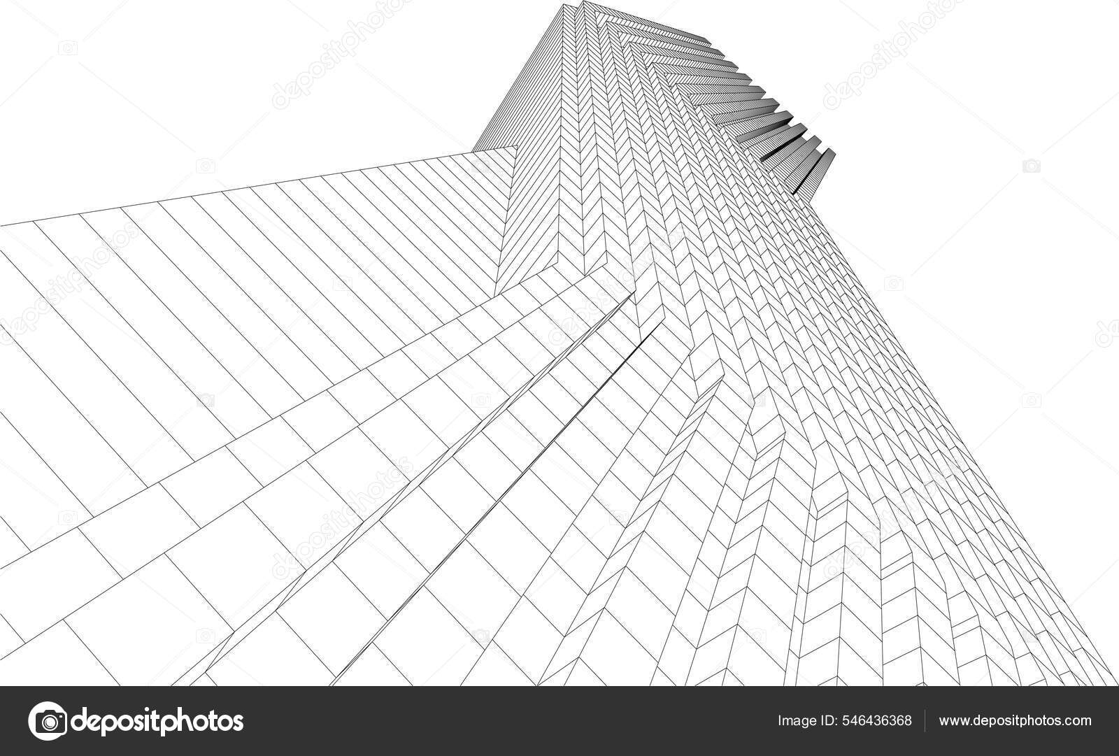 Architectural Wallpaper Design Digital Concept Background Stock Vector ...