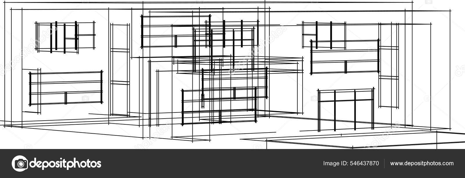 Architectural Wallpaper Design Digital Concept Background Stock Vector ...