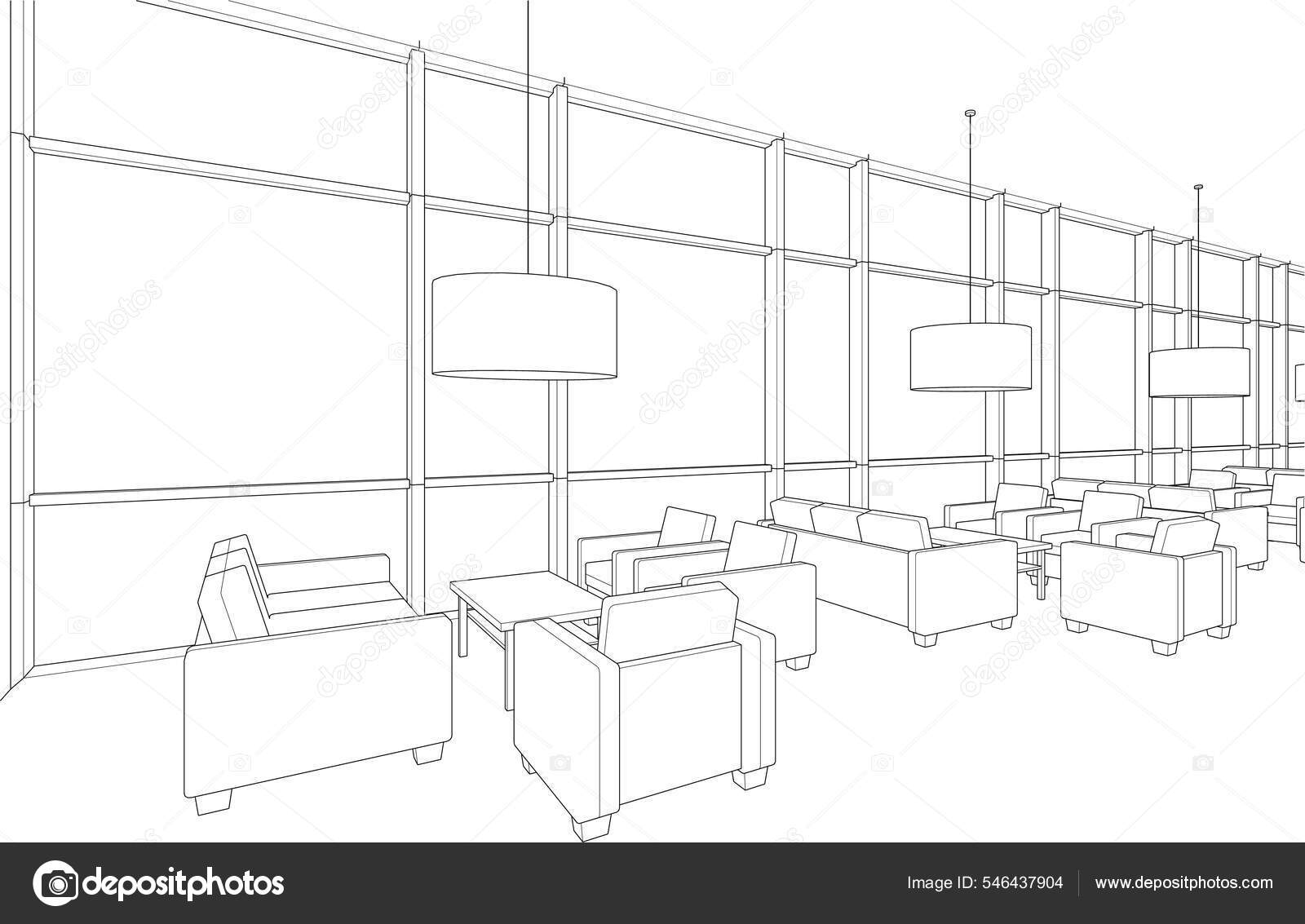 Architectural Wallpaper Design Digital Concept Background Stock Vector ...