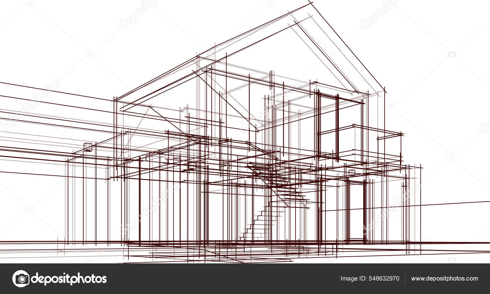 Minimal Geometrical Architectural Building Design Stock Vector by ...