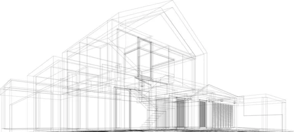Modern Geometric Architecture Design Rendering Estate Blueprint ...