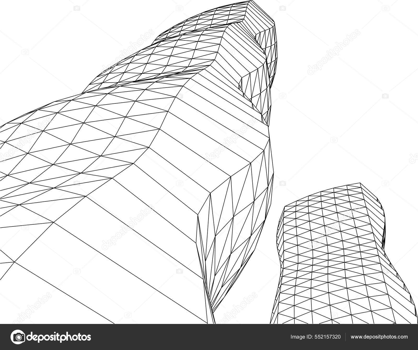 Geometric Buildings Drawing