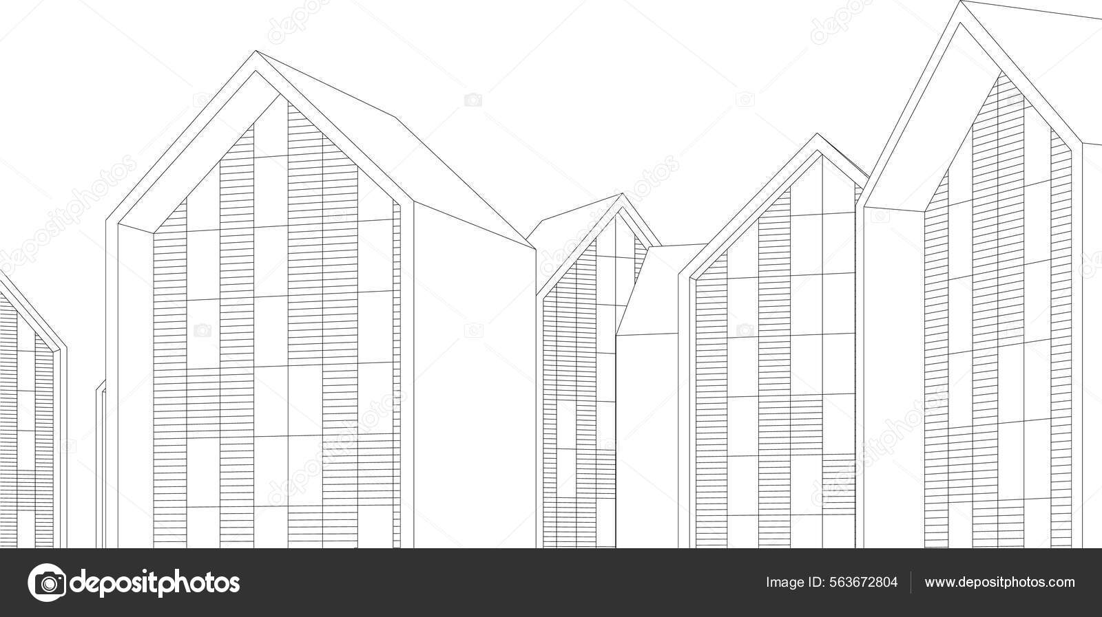 Abstract Architectural Wallpaper Design Digital Concept Background Cad ...