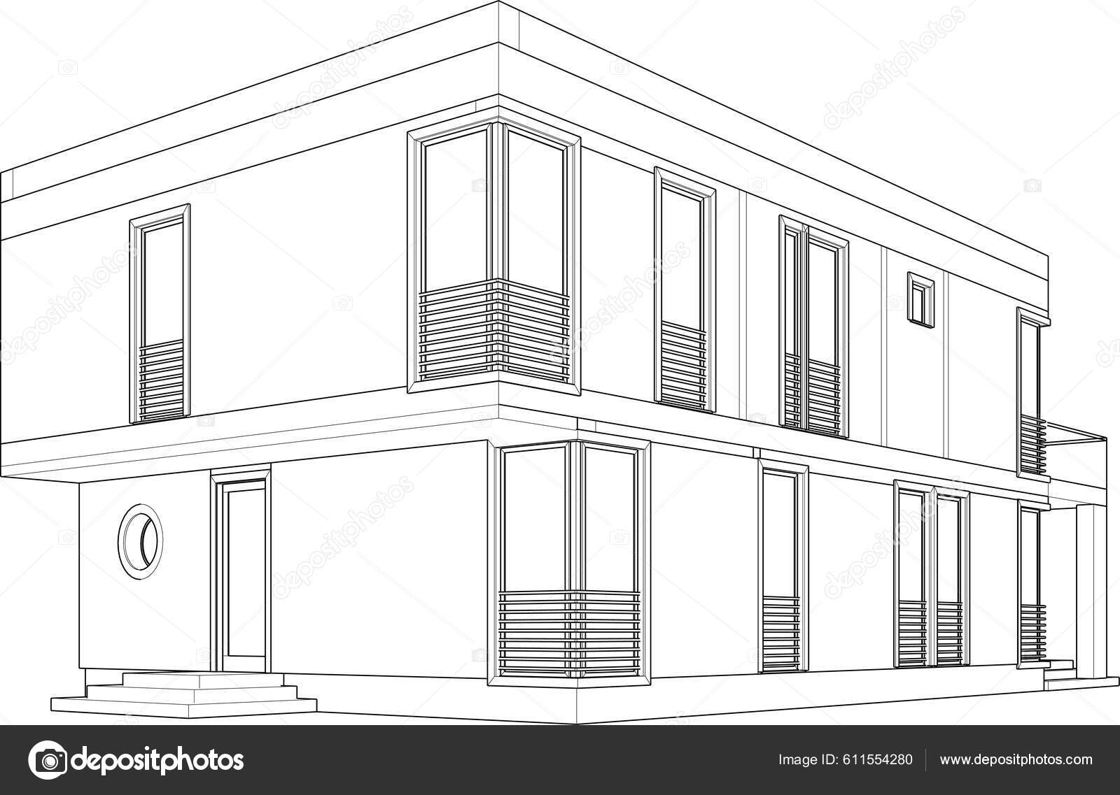Geometric House Drawing