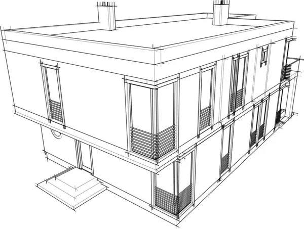 modern geometric architecture design, 3d rendering, estate blueprint ...