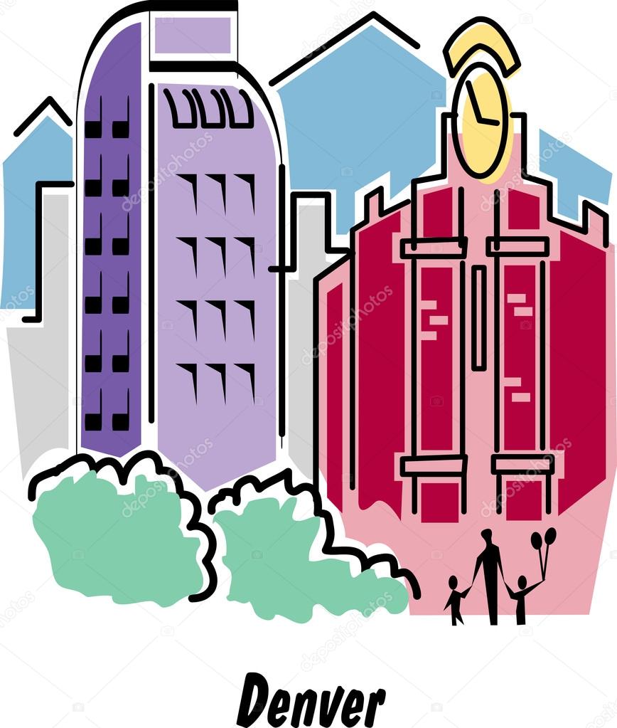 Denver Colorado skyline Stock Vector Image by ©ClipArtGuy #17251029