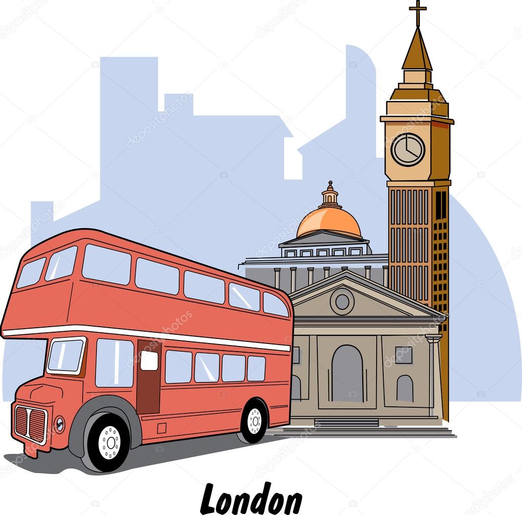 England Double Decker Bus Clipart