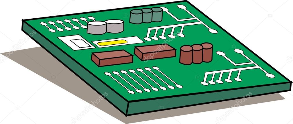 Chip de computadora o motherboard — Vector de stock #17452485 ...