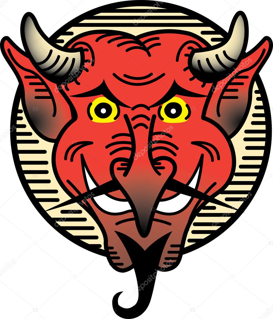 Devil With a Red Face Stock Vector Image by ©ClipArtGuy #17457647