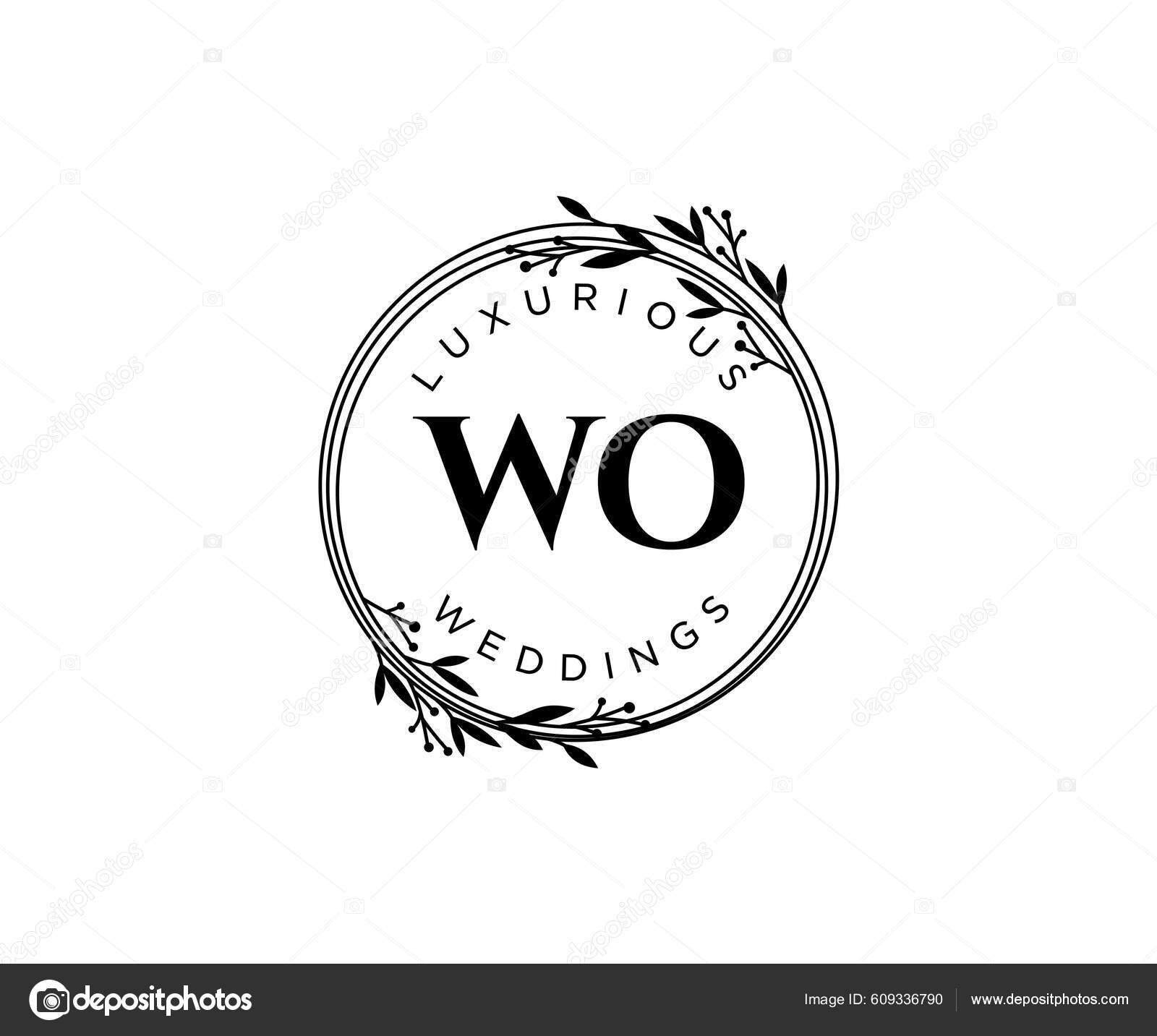 Initials Letter Wedding Monogram Logos Template Hand Drawn Modern ...