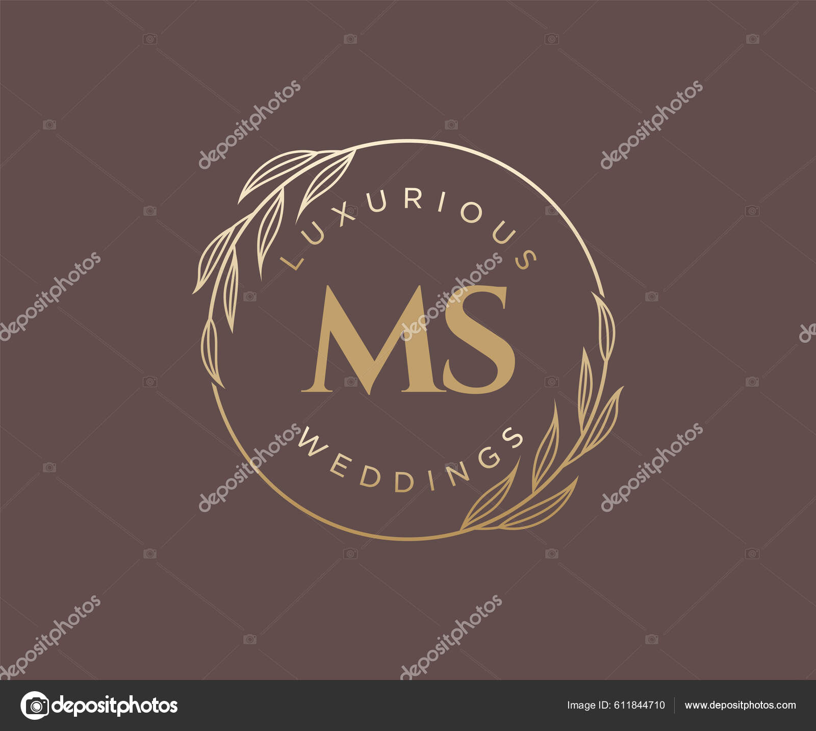 Initials Letter Wedding Monogram Logos Template Hand Drawn Modern ...