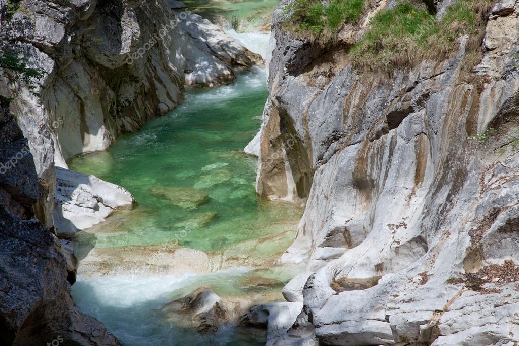 Water running down mountain gorge Stock Photo by ©anitasstudio 35339287