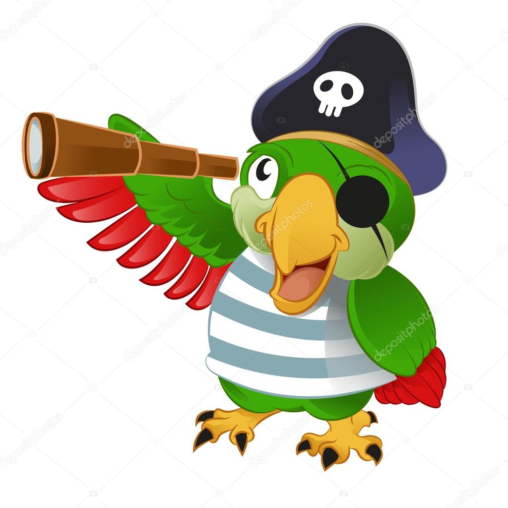 loro pirata — Vector de stock © Kolonorf #44918319