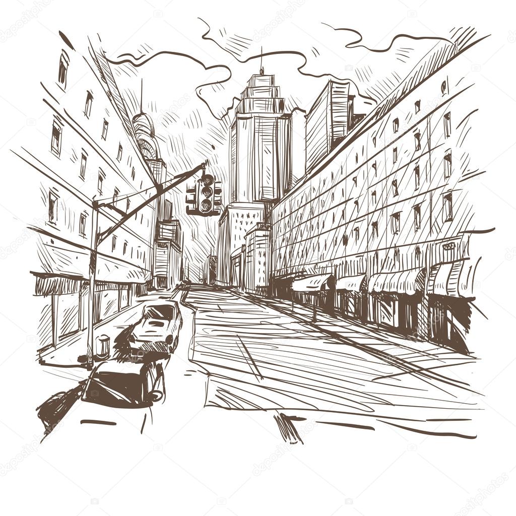 City hand drawn. Vector illustration — Stock Vector © Roman84 #26460831