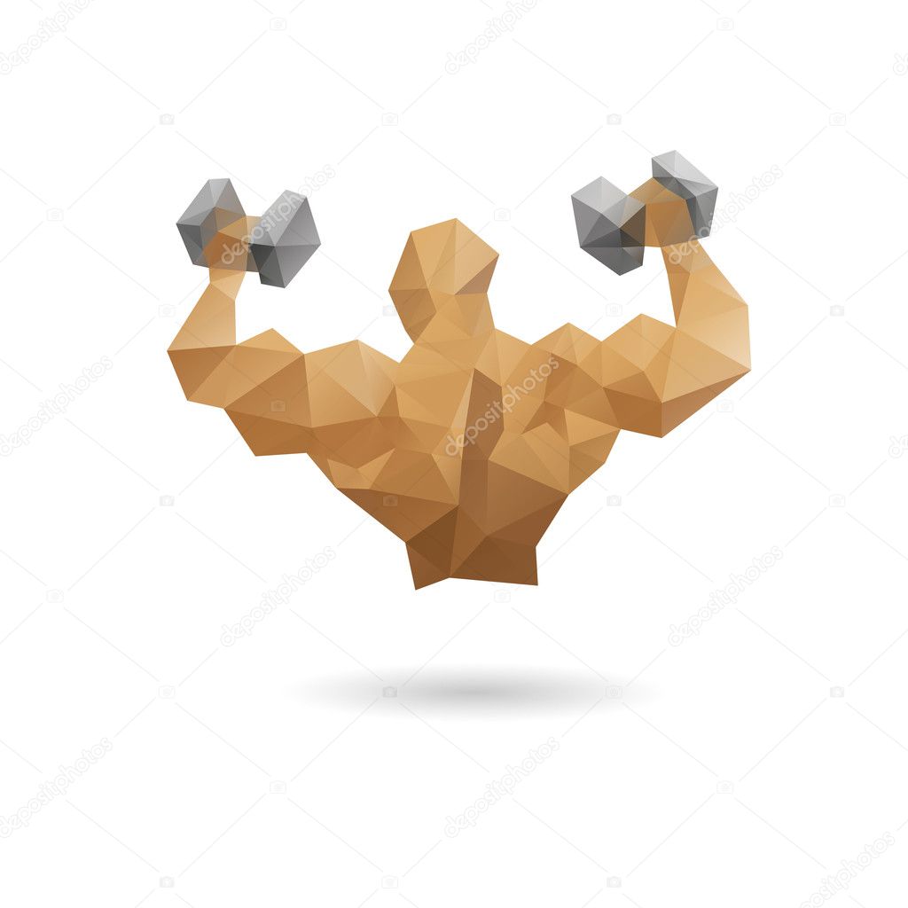 Muscle man abstract isolated on a white backgrounds Stock Vector Image ...