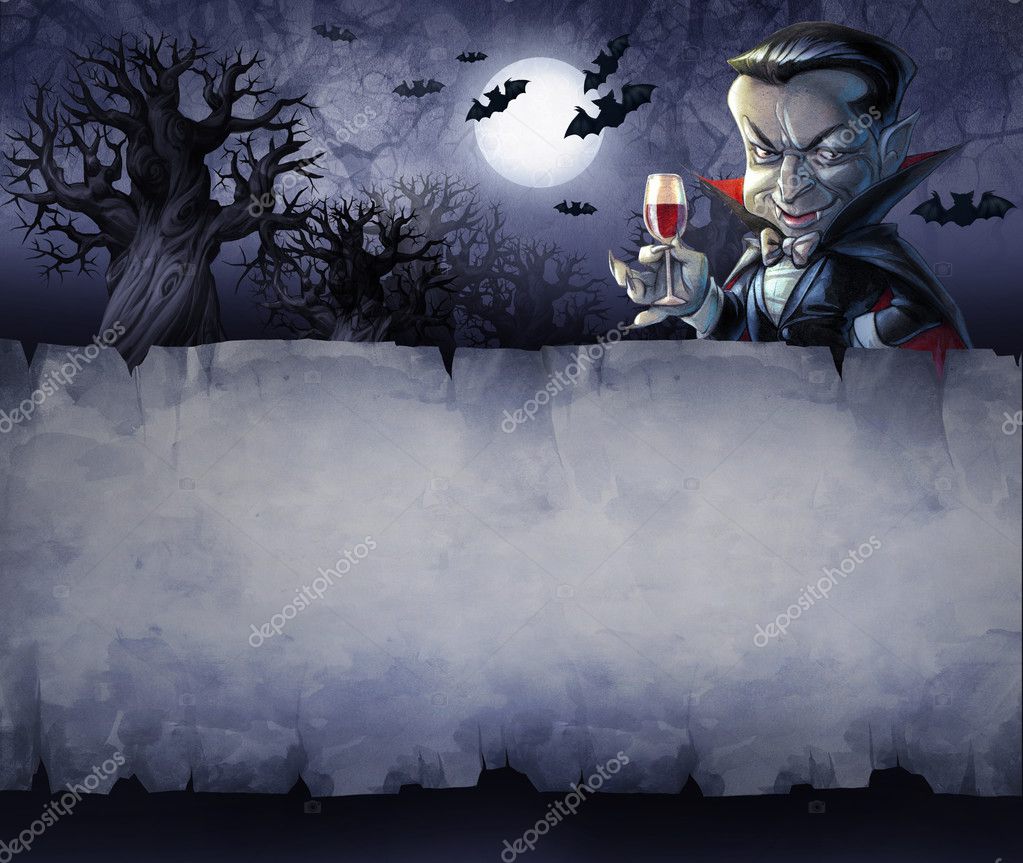 Halloween background with vampire — Stock Photo © A_Petruk #43822607