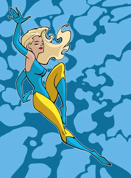 Young superhero girl flying — Stock Vector © A_Petruk #73834281