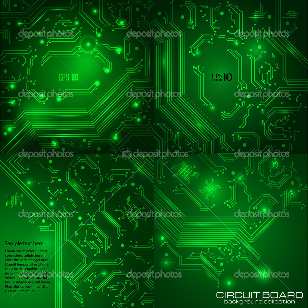 Set of technology backgrounds Stock Vector Image by ©queezzard #39579895