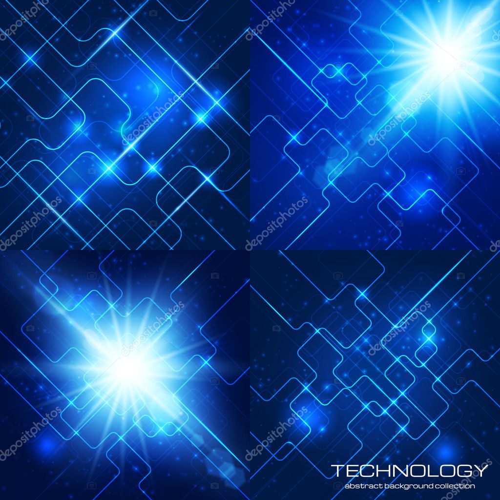 Set of technology backgrounds Stock Vector by ©queezzard 39580043