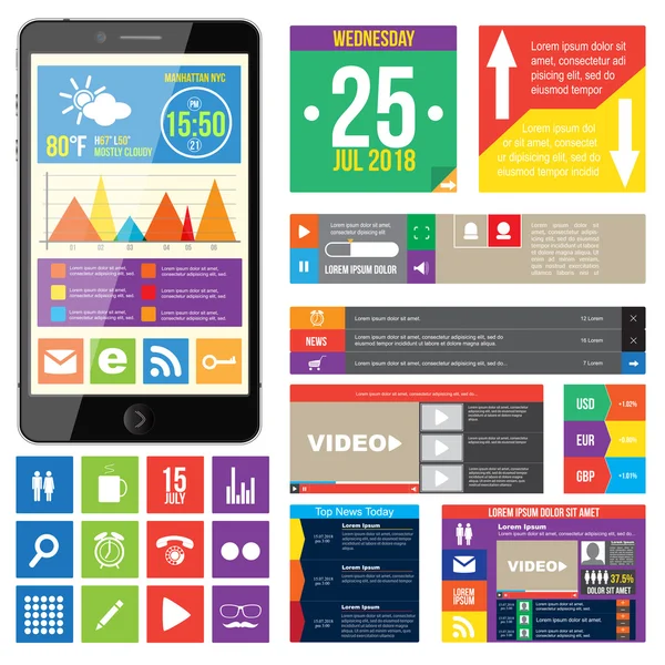 Flat Web Design elements — Stock Vector © PremiumDesigner #25181261