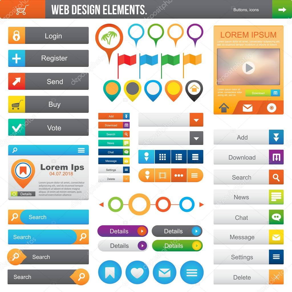Web Design Elements Stock Vector by ©Alexandr.Bugaiov 29248005