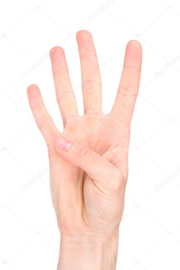 Number four in sign language — Stock Photo © gielmichal #17603117