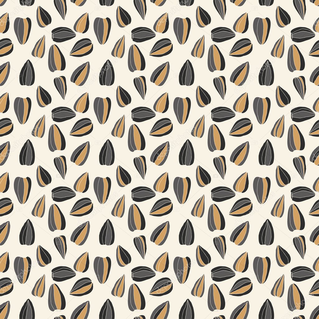 Seamless pattern with sunflower seeds — Stock Vector © lilipom #28003037