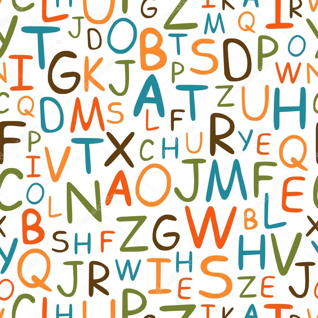 Patrones sin fisuras de letras dibujado mano, fondo abstracto alfabeto ...