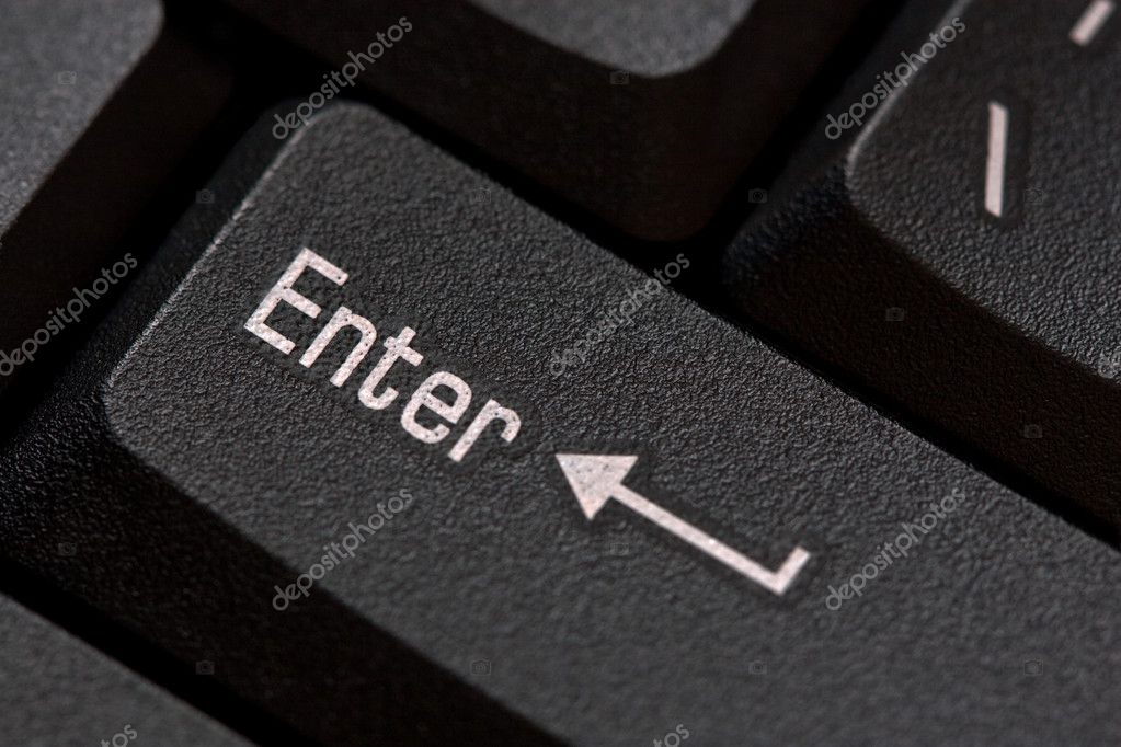 Close up of keyboard, enter computer key — Stock Photo © mayakova #21980239