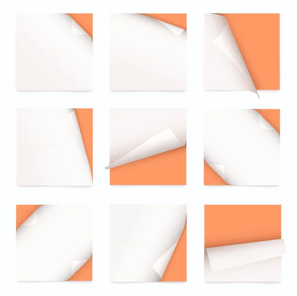 Set of note paper with curled corner — Stock Vector © makeitdouble ...