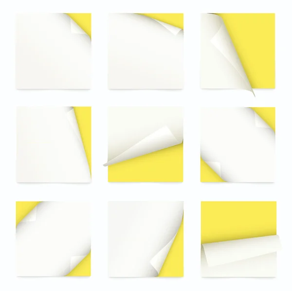 Set of note paper with curled corner — Stock Vector © makeitdouble ...