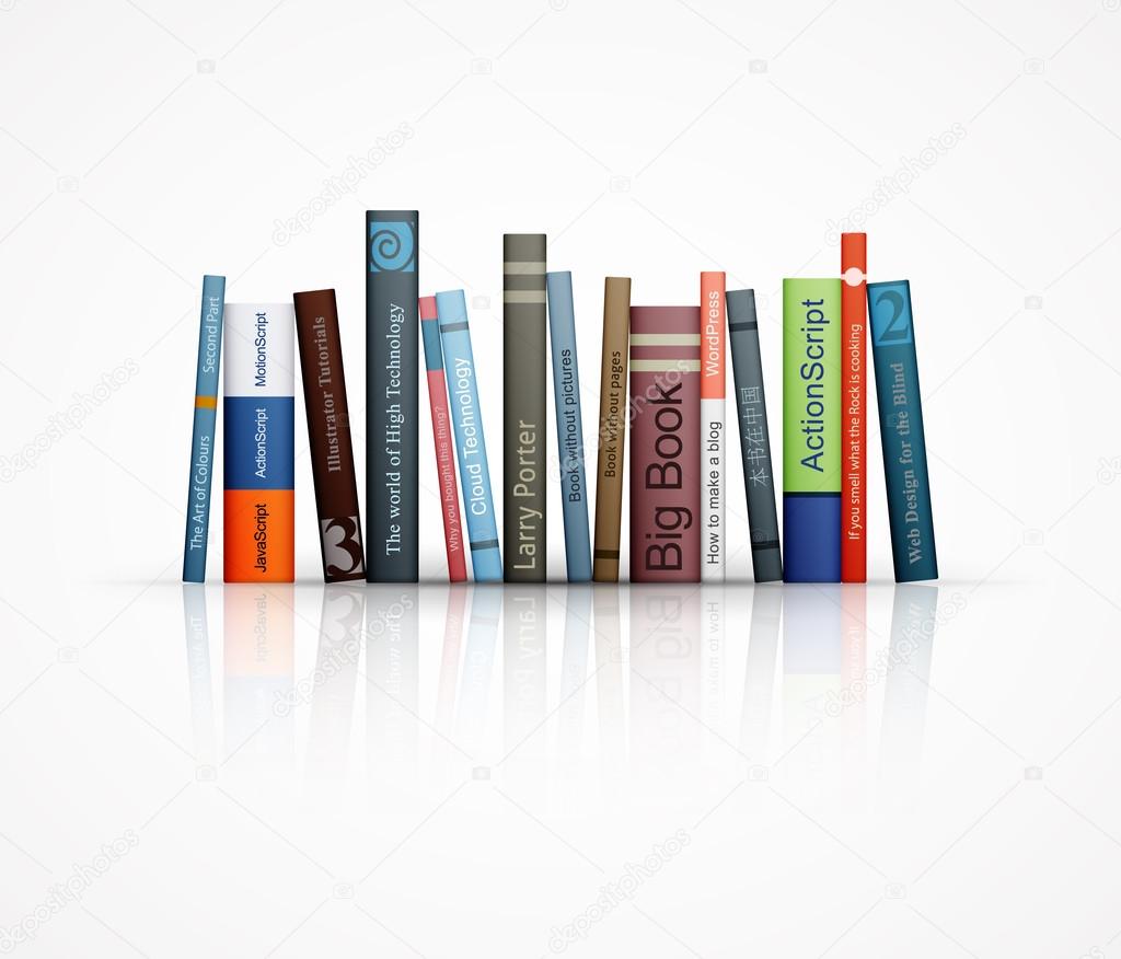 Row of books on white background Stock Vector Image by ©makeitdouble ...