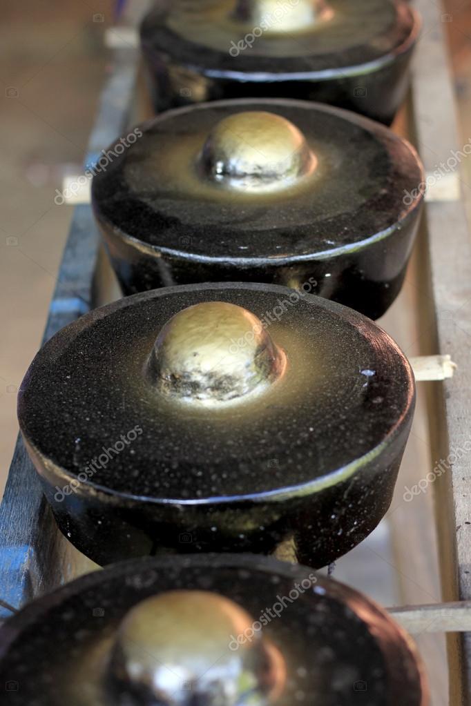 Small traditional gongs from Sabah, Borneo, Malaysia Stock Photo by ...