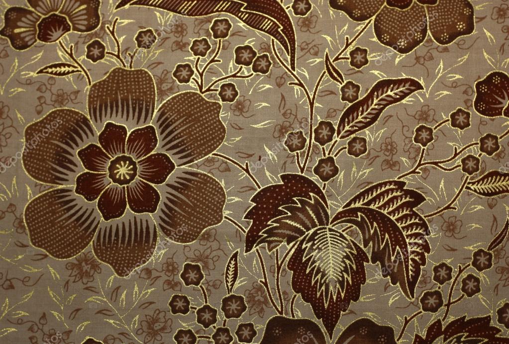 Fabric with floral batik pattern Stock Photo by ©macbrianmun 46670759