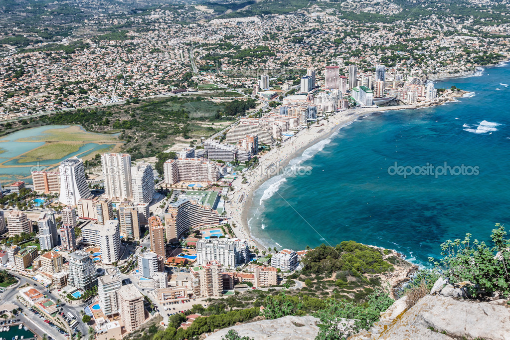 High angle view of the marina in Calpe, Alicante, Spain — Stock Photo ...