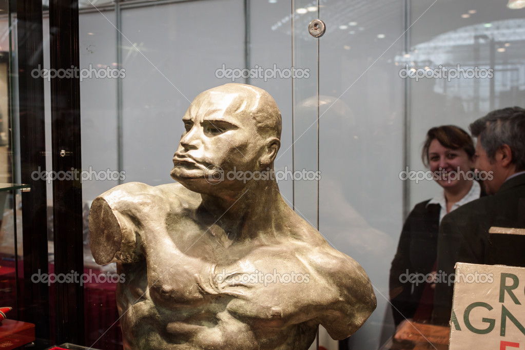 Mussolini statue at Militalia 2013 in Milan, Italy – Stock Editorial ...