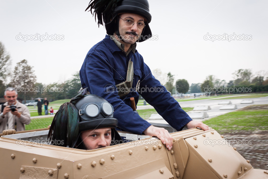 WW II Italian tank drivers at Militalia 2013 in Milan, Italy – Stock ...