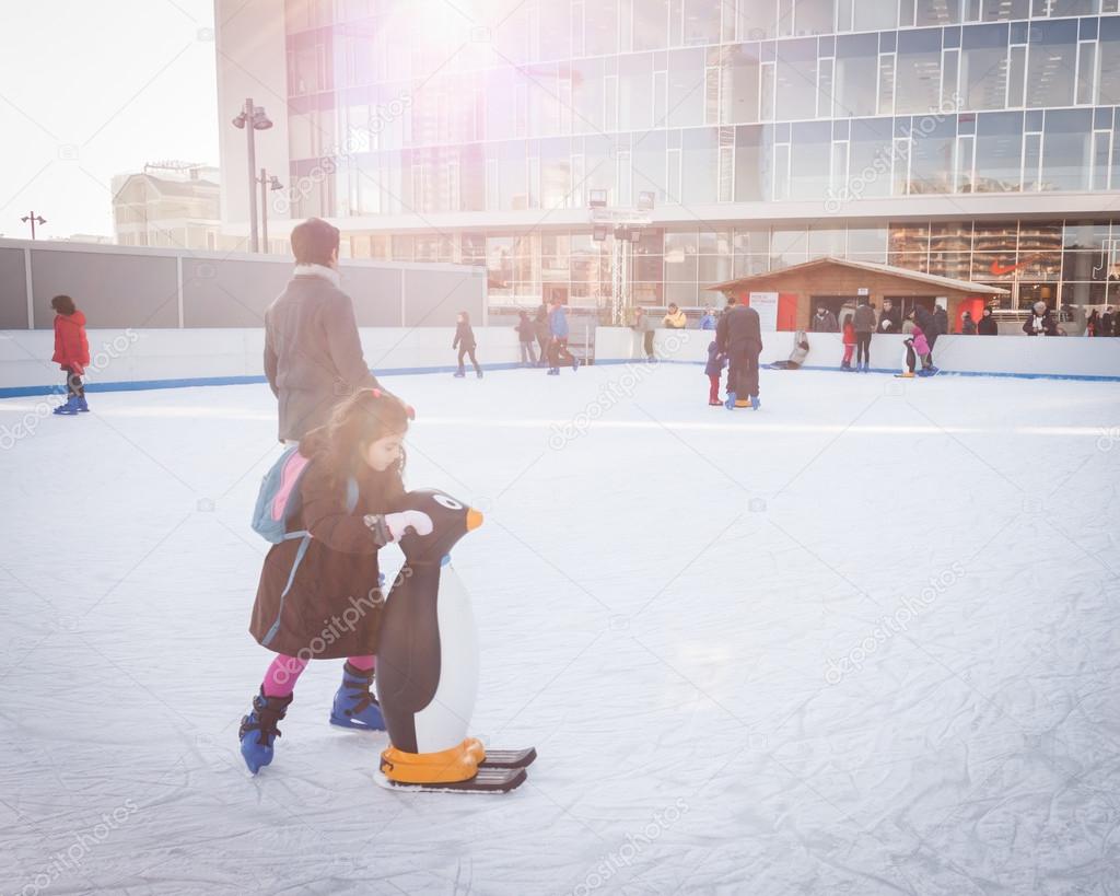 People skating on ice rink in Milan, Italy — Stock Editorial Photo ...