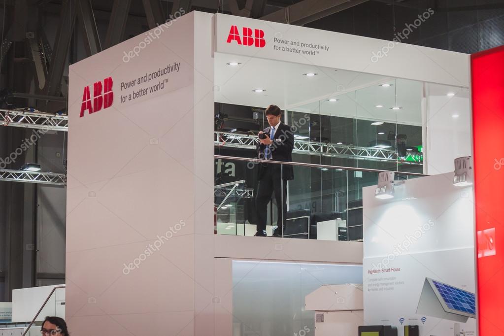 Deatil von abb stand auf der solarexpo 2014 in Mailand, italien ...