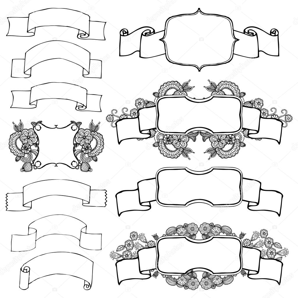 Set of frames and banners — Stock Vector © zelena #16956269