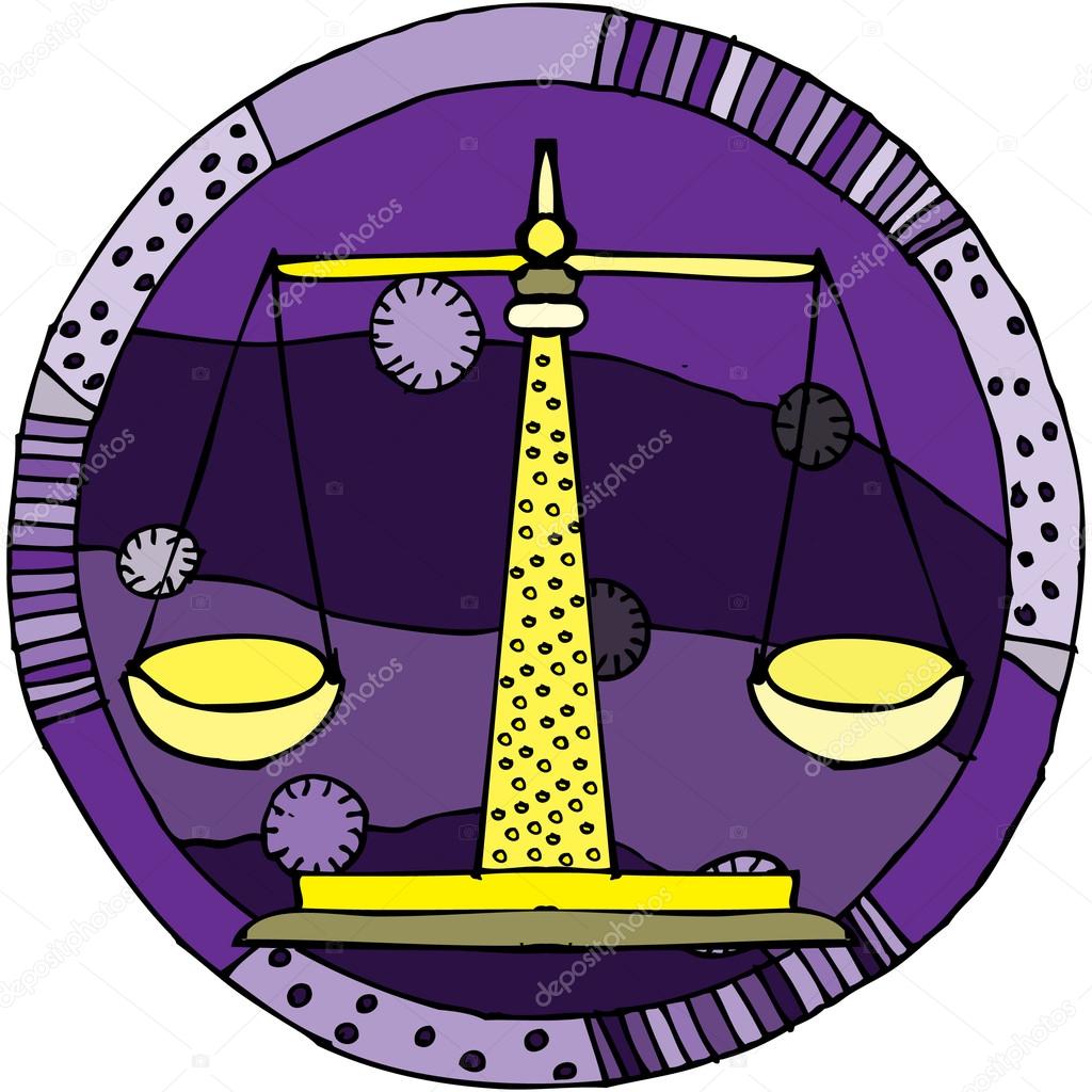 Libra horoscope sign — Stock Vector © zelena #17991571