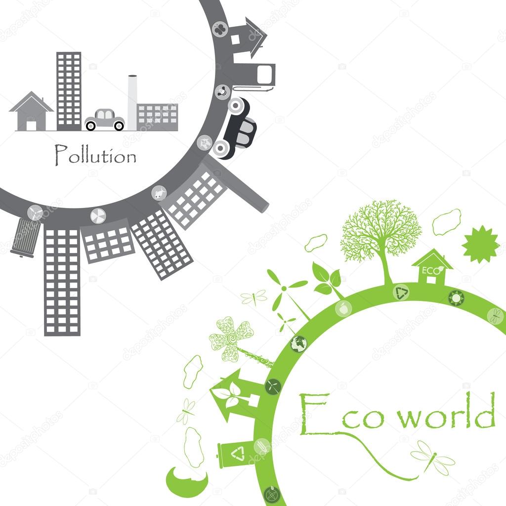 Eco world illustration — Stock Vector © zelena #18270133
