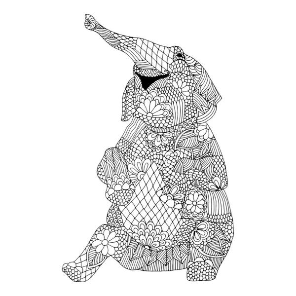 Stylized fantasy patterned elephants — Stock Vector © zelena #28481123