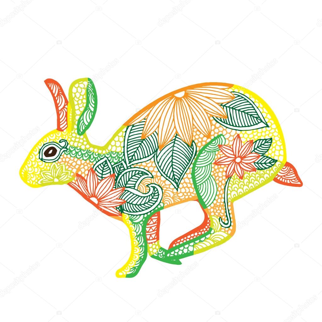 Rabbit illustration — Stock Vector © zelena #32578079