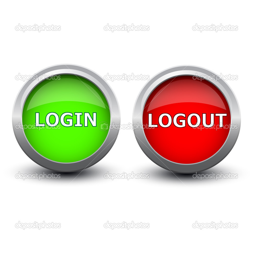 Buttons login and logout Stock Vector Image by ©mizar_219842 #40726323